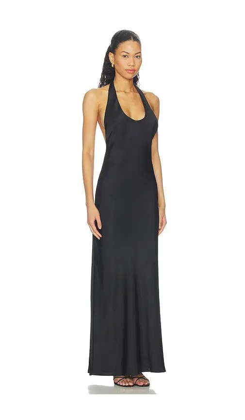 Lioness Halterneck Maxi Dress - Noir