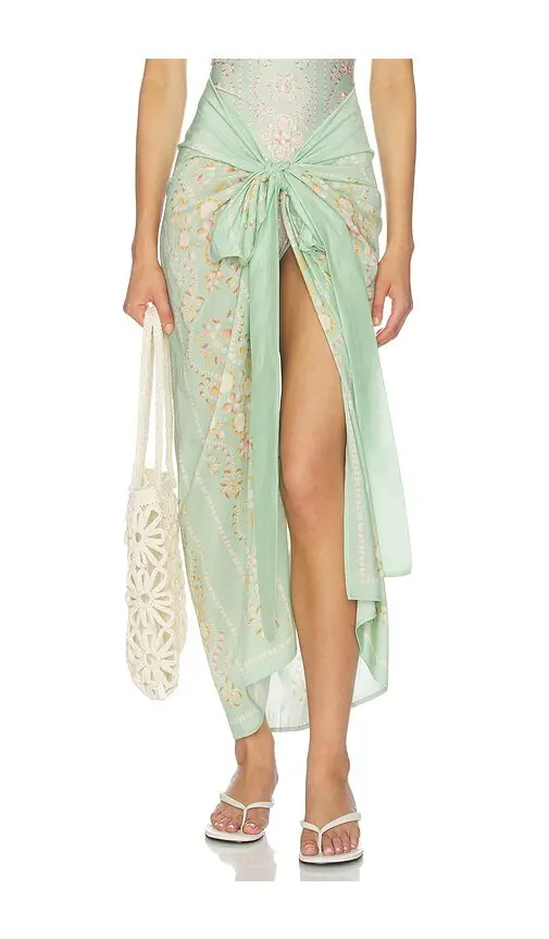Agua Bendita Lavanda Pareo With Ornate Shell Pattern - Multicolor