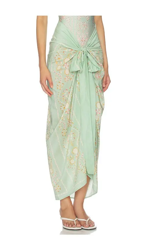 Agua Bendita Lavanda Pareo With Ornate Shell Pattern
