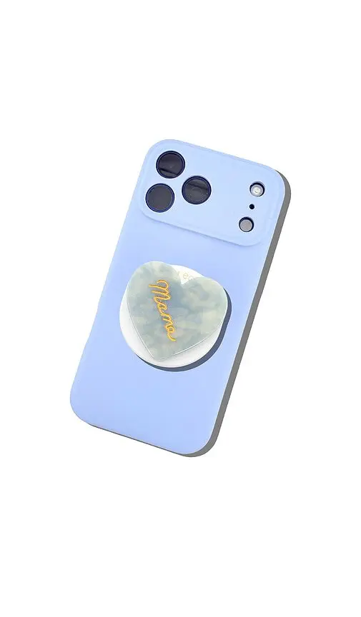 SOLAR ECLIPSE Hand-painted Mama Heart Grip Charm - Blue
