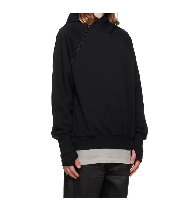 THOM KROM Raw-edge Raglan-sleeve Hoodie