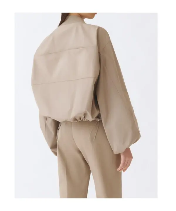 Fabiana Filippi Zip-up Bomber Jacket With Ribbed Collar And Drawstring Hem