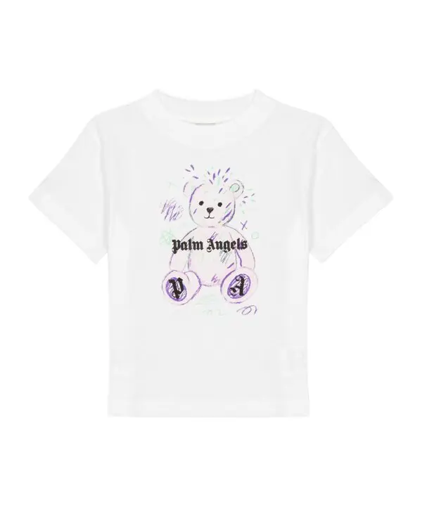 Palm Angels Short Sleeve Crewneck T-shirt With Graphic Print - No