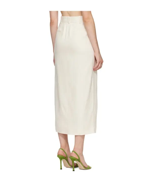 ANINE BING Meredith Front-slit Midi Skirt - Off White