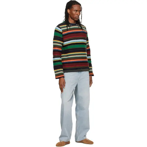 Sacai Striped Mix Knit Sweater