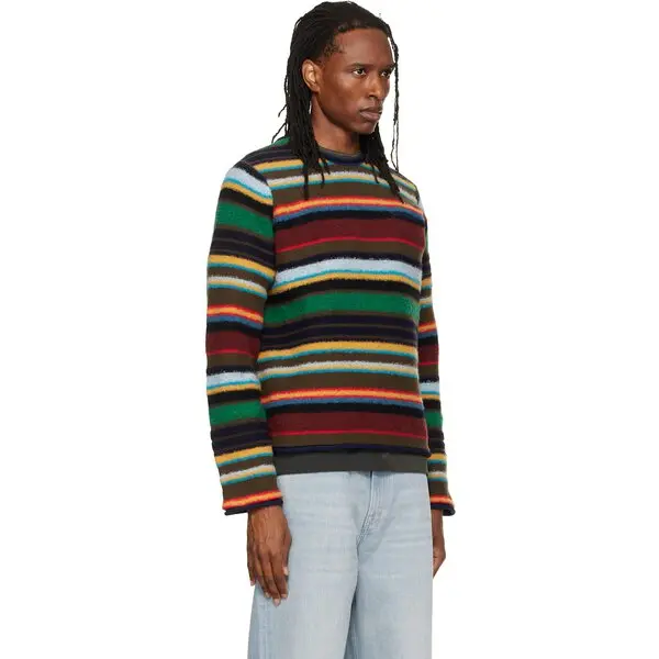 Sacai Striped Mix Knit Sweater