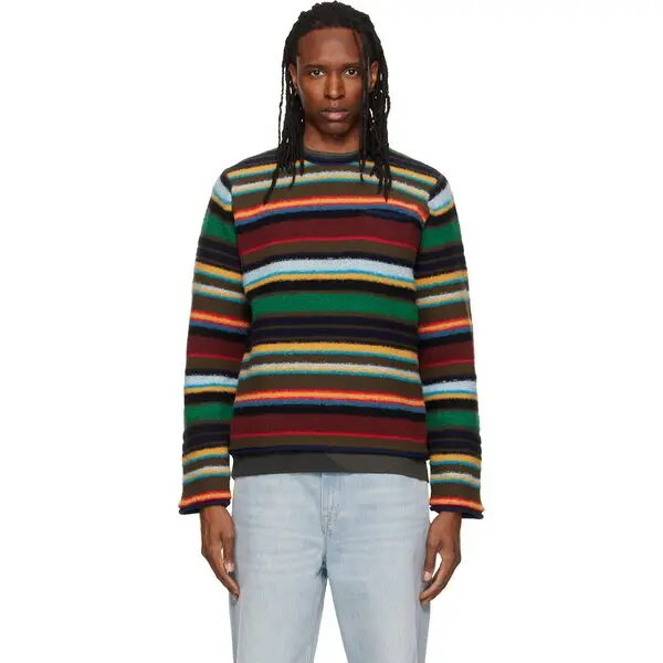 Sacai Striped Mix Knit Sweater
