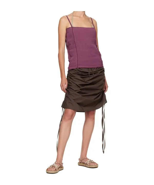 BASERANGE Pleated Midi Skirt With Drawstring