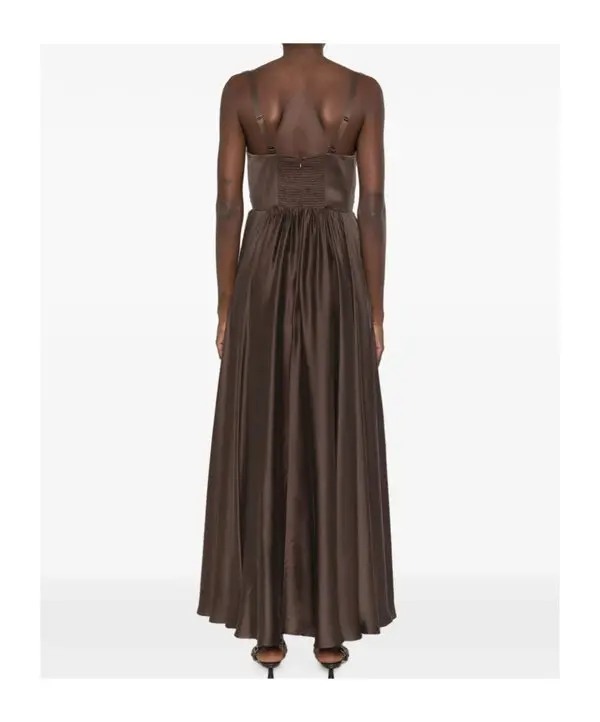 Zimmermann Pleated Cut-out Maxi Dress - Brown