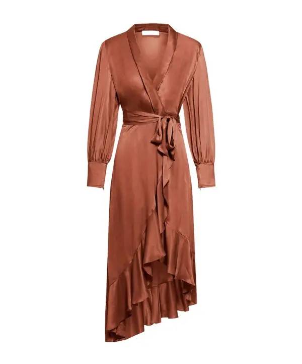 Zimmermann Asymmetric Wrap Midi Dress