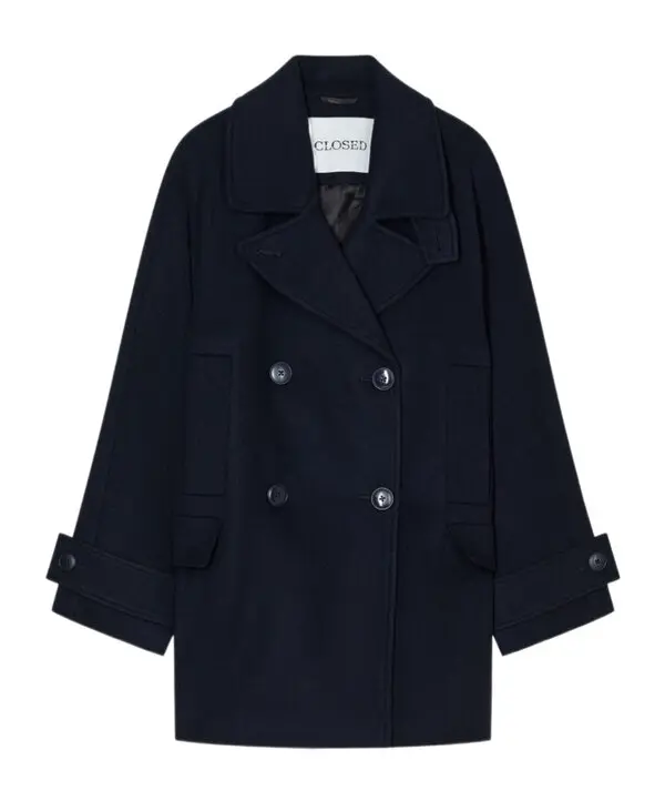 Closed Double-breasted Notch Lapel Jacket