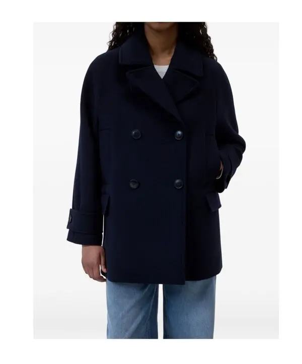 Closed Double-breasted Notch Lapel Jacket