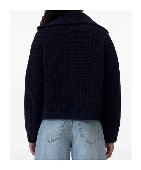 Closed High-neck Chunky Knit Zip-up Cardigan