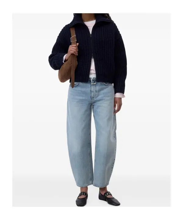Closed High-neck Chunky Knit Zip-up Cardigan