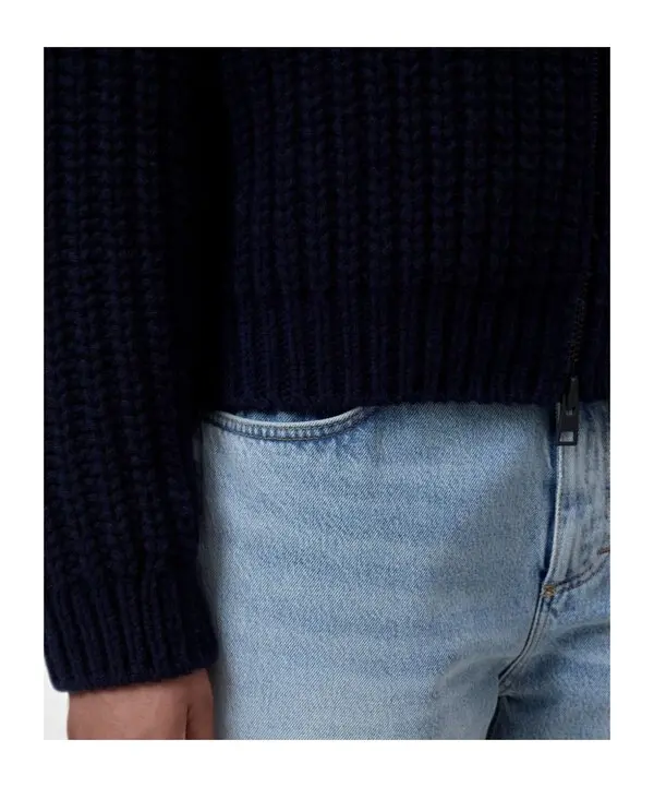 Closed High-neck Chunky Knit Zip-up Cardigan