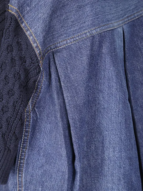 Sacai Cable Knit Panel Knitted Top