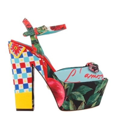 Dolce & Gabbana Floral Blockheel Sandals