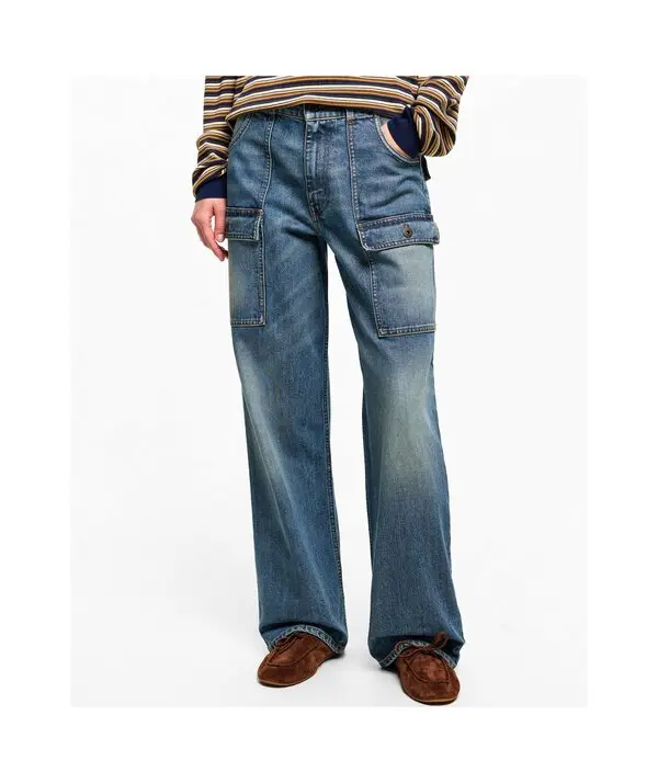 Miu Miu Cargo Pocket Straight Leg Jeans