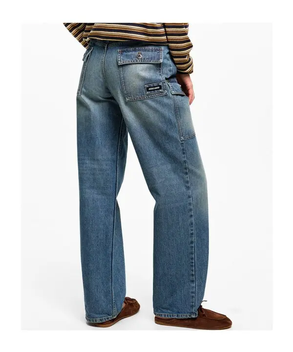 Miu Miu Cargo Pocket Straight Leg Jeans