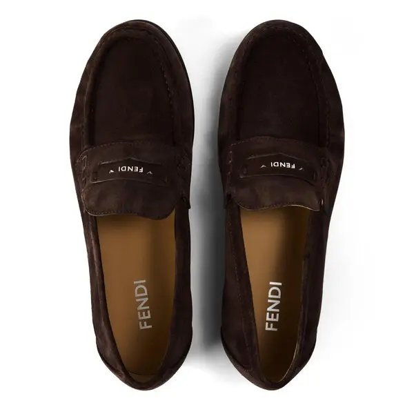 Fendi Suede Penny Loafers