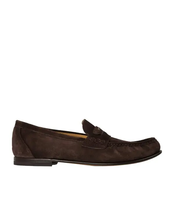 Fendi Suede Penny Loafers - No