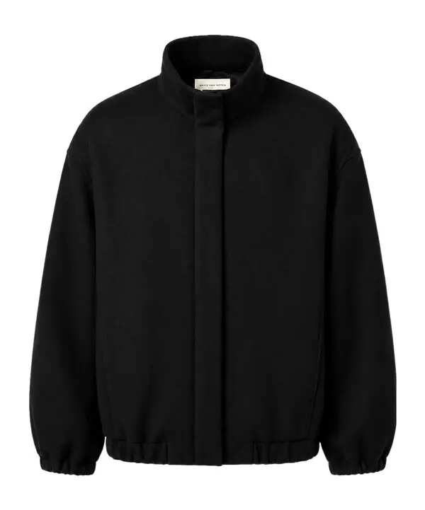 Dries Van Noten Long Sleeve Jacket With Elastic Hem - Black