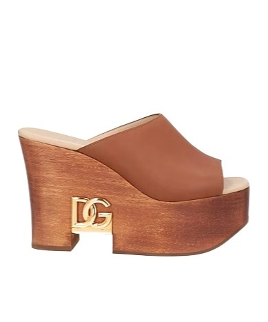 Dolce & Gabbana Leather Slide Sandals With Block Heel