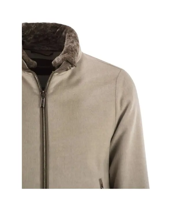 MOORER Padded Bomber Jacket With Zip Closure And Ribbed Hem