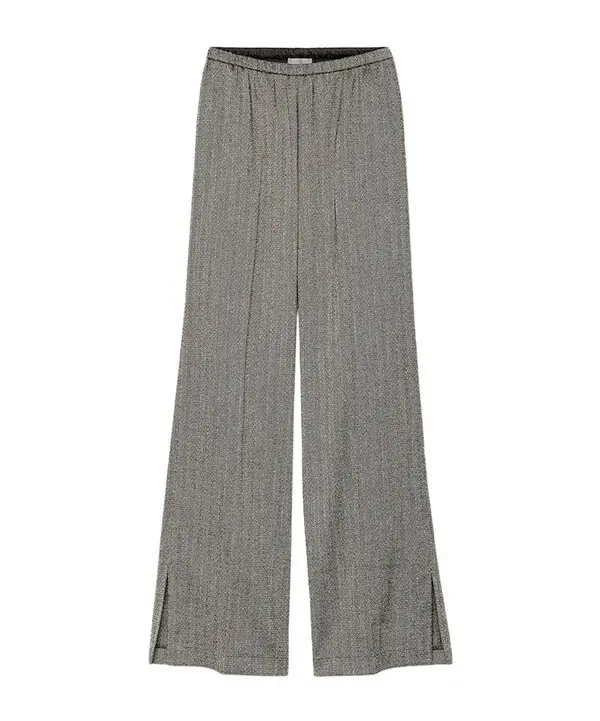 FORTE_FORTE Herringbone Wide-leg Trousers With Side Slits