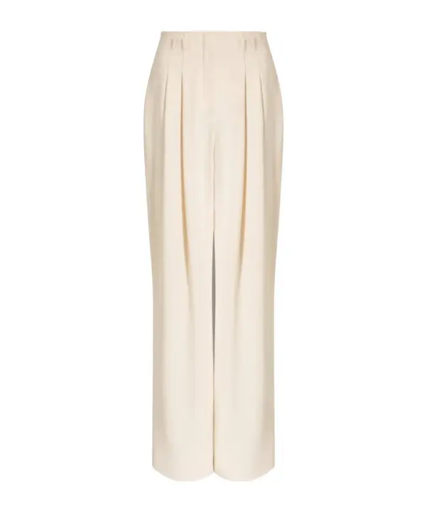 Alberta Ferretti Wide-leg Tailored Trousers With Pleats