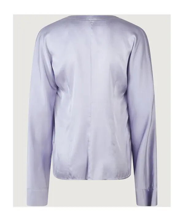 FORTE_FORTE Long Sleeve V-neck Wrap Shirt