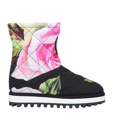 Dolce & Gabbana Floralprint Cotton Shoes - Black