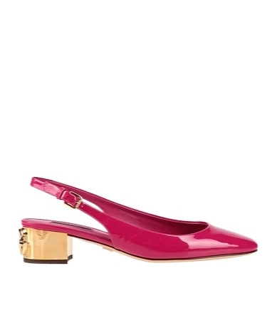 Dolce & Gabbana Patent Slingback Block Heel Pumps
