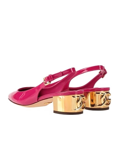 Dolce & Gabbana Patent Slingback Block Heel Pumps