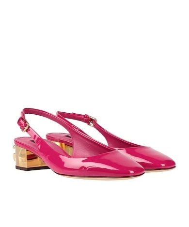 Dolce & Gabbana Patent Slingback Block Heel Pumps