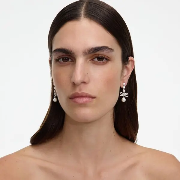 SELF-PORTRAIT Bow Crystal Drop Earrings