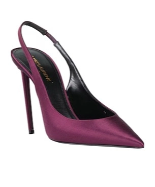 Saint Laurent Satin Slingback Stilettos