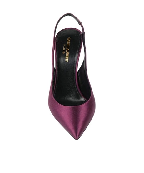 Saint Laurent Satin Slingback Stilettos