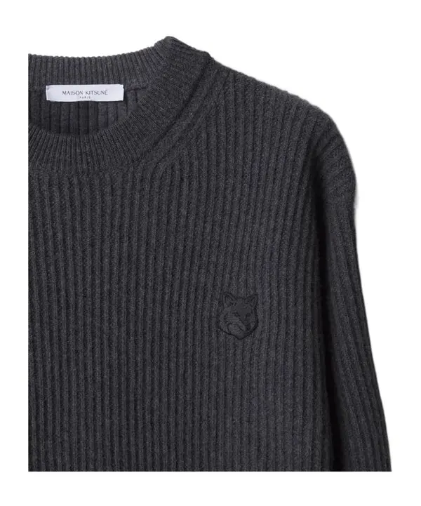 Maison Kitsuné Fox Head Wool Ribbed Jumper