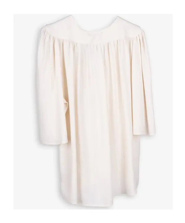 FORTE_FORTE Hammered Ring Draped V-neck Top - Ivory