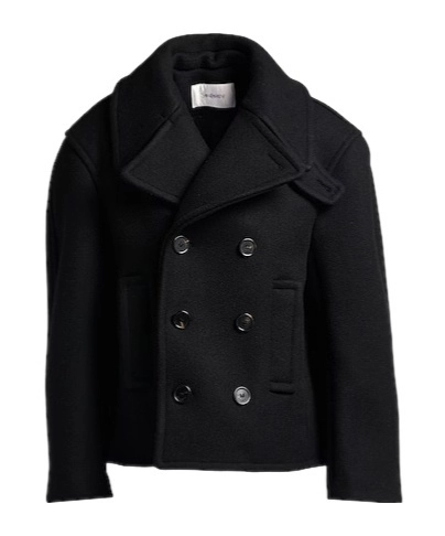 Saint Laurent Double-breasted Flannel Overcoat