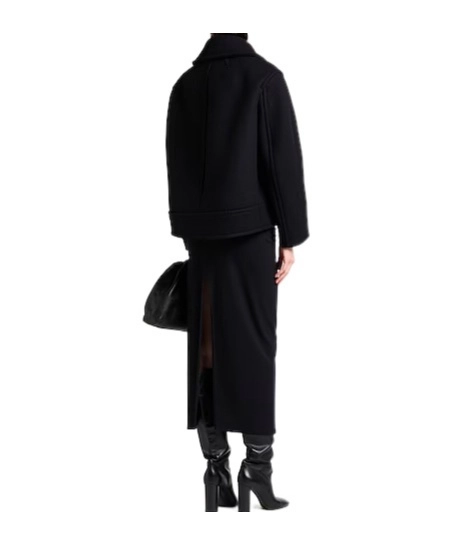 Saint Laurent Double-breasted Flannel Overcoat