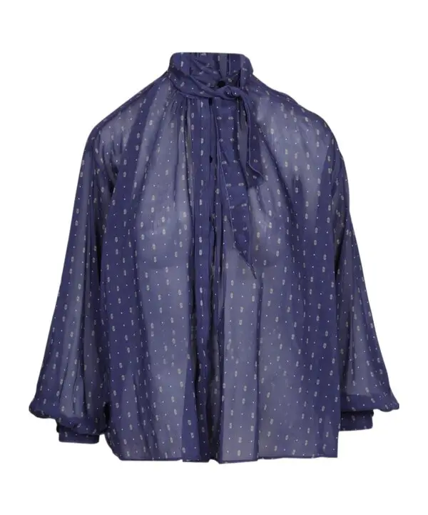 FORTE_FORTE Bohemian Style Long Sleeve Shirt With Detachable Tie