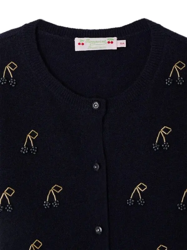 Bonpoint Marisha Embellished Cardigan - Navy Blue
