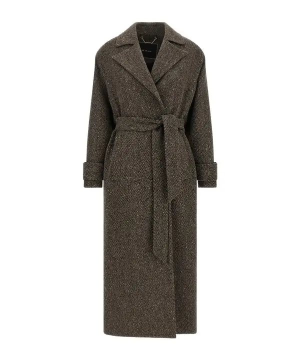 Kiton Belted Chevron Coat