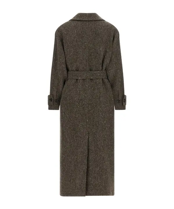 Kiton Belted Chevron Coat