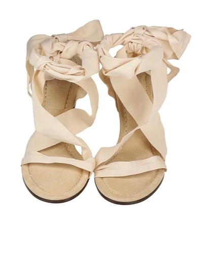 Isabel Marant Étoile Canvas High Heel Sandals With Tie Fastening