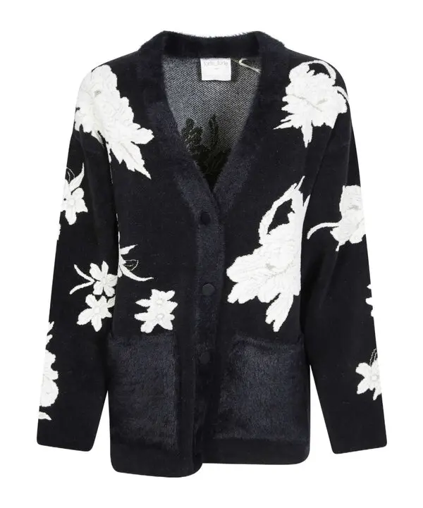 FORTE_FORTE Floral Printed V-neck Cardigan