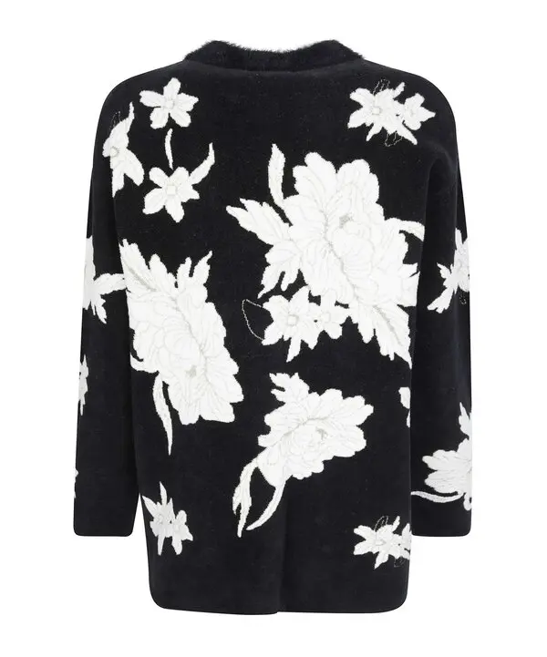 FORTE_FORTE Floral Printed V-neck Cardigan