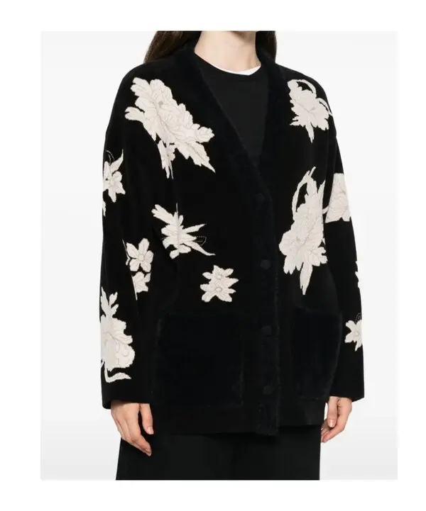 FORTE_FORTE Floral Printed V-neck Cardigan